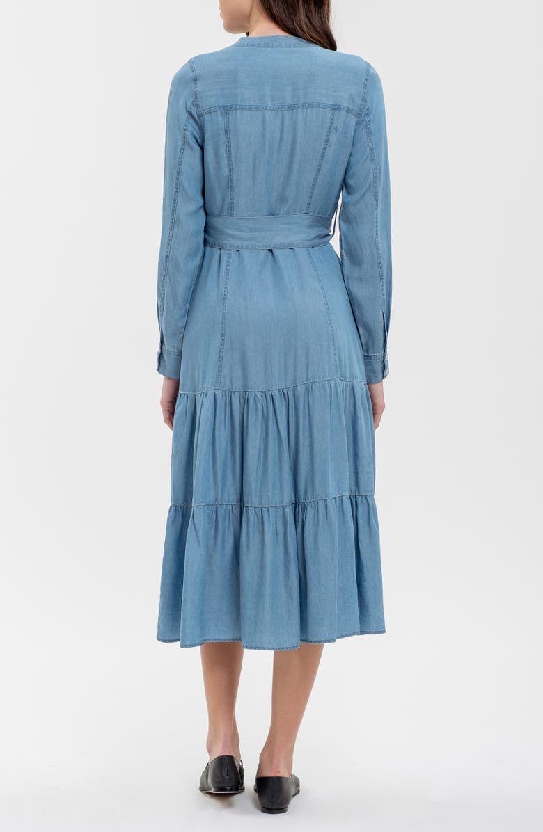AUGUST SKY Front Tie Denim Midi Dress | Nordstromrack