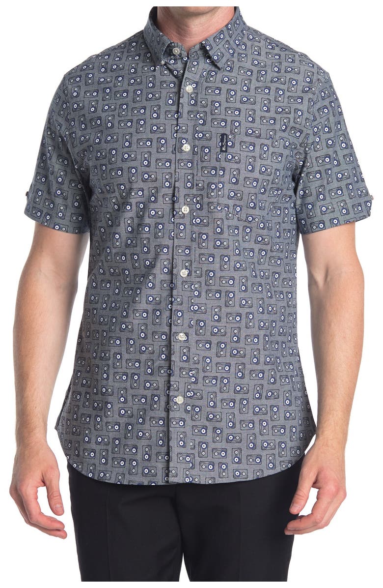 Ben Sherman Cassette Tape Print Short Sleeve Shirt | Nordstromrack