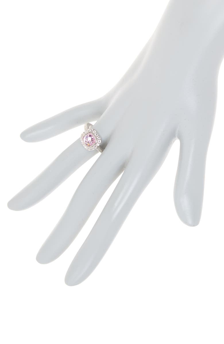 Judith Ripka Sterling Silver Cushion Cut CZ & White Topaz Halo Ring ...
