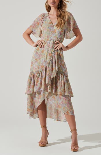 ASTR the Label Adella Floral High-Low Midi Dress | Nordstromrack