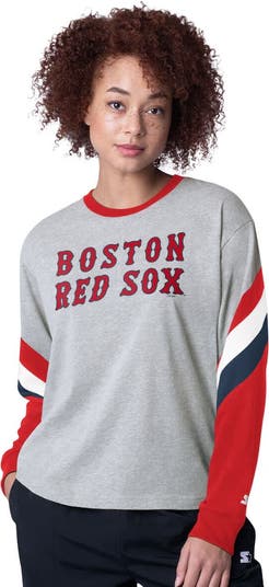 STARTER Women's Starter Heather Gray Boston Red Sox Triple A Fashion ...