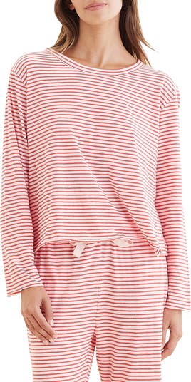 Papinelle Jada Stripe Raw Hem Organic Cotton Pajama Top | Nordstrom