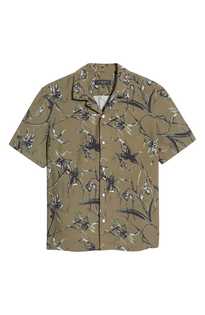 rag & bone Avery Floral Short Sleeve Cotton Button-Up Camp Shirt ...