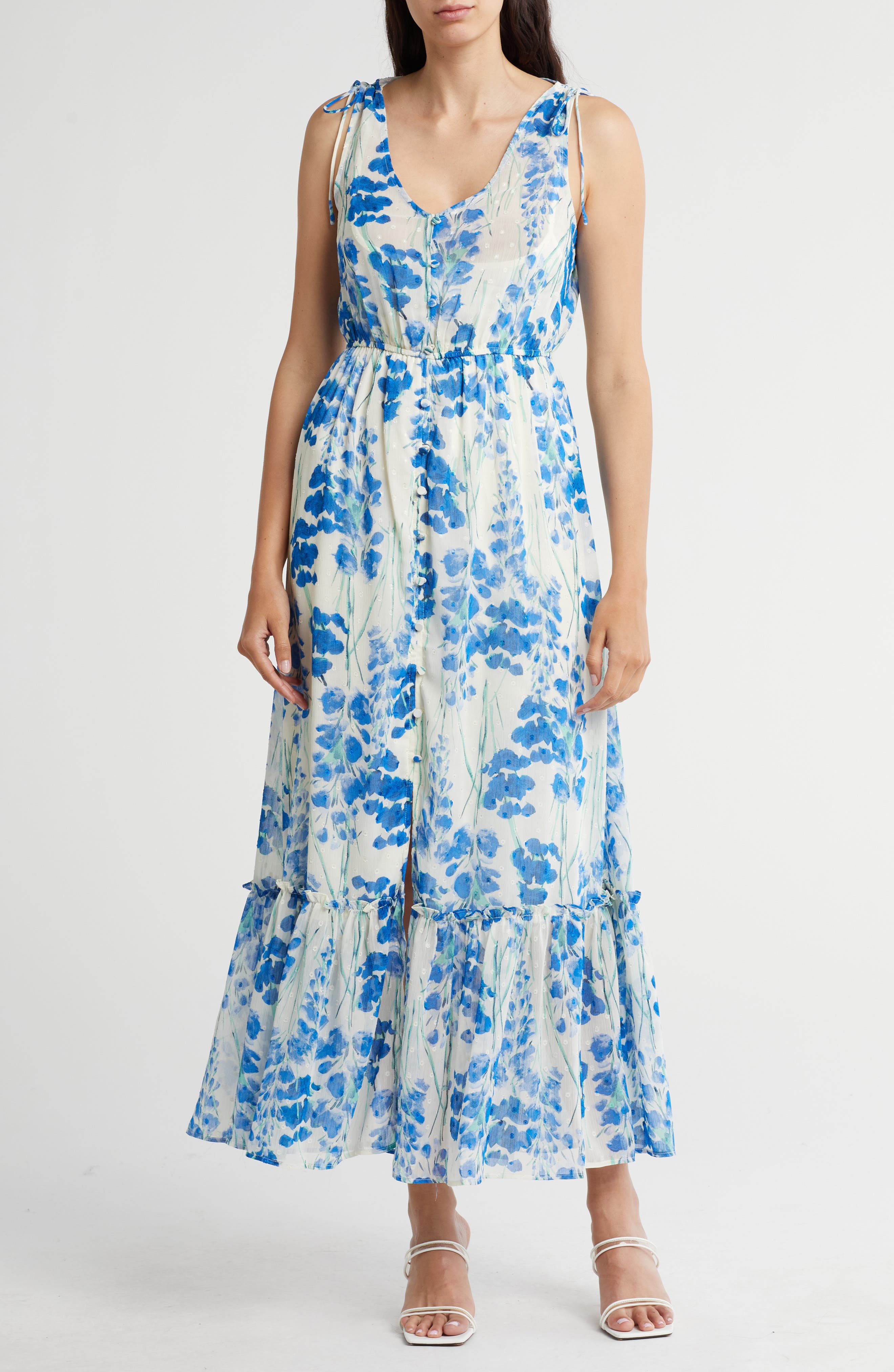 Lovestitch Floral Print Sleeveless Maxi Dress | Nordstromrack