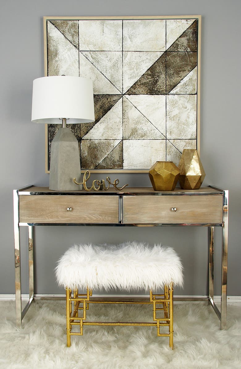 WILLOW ROW Gold/White Modern Stool | Nordstromrack
