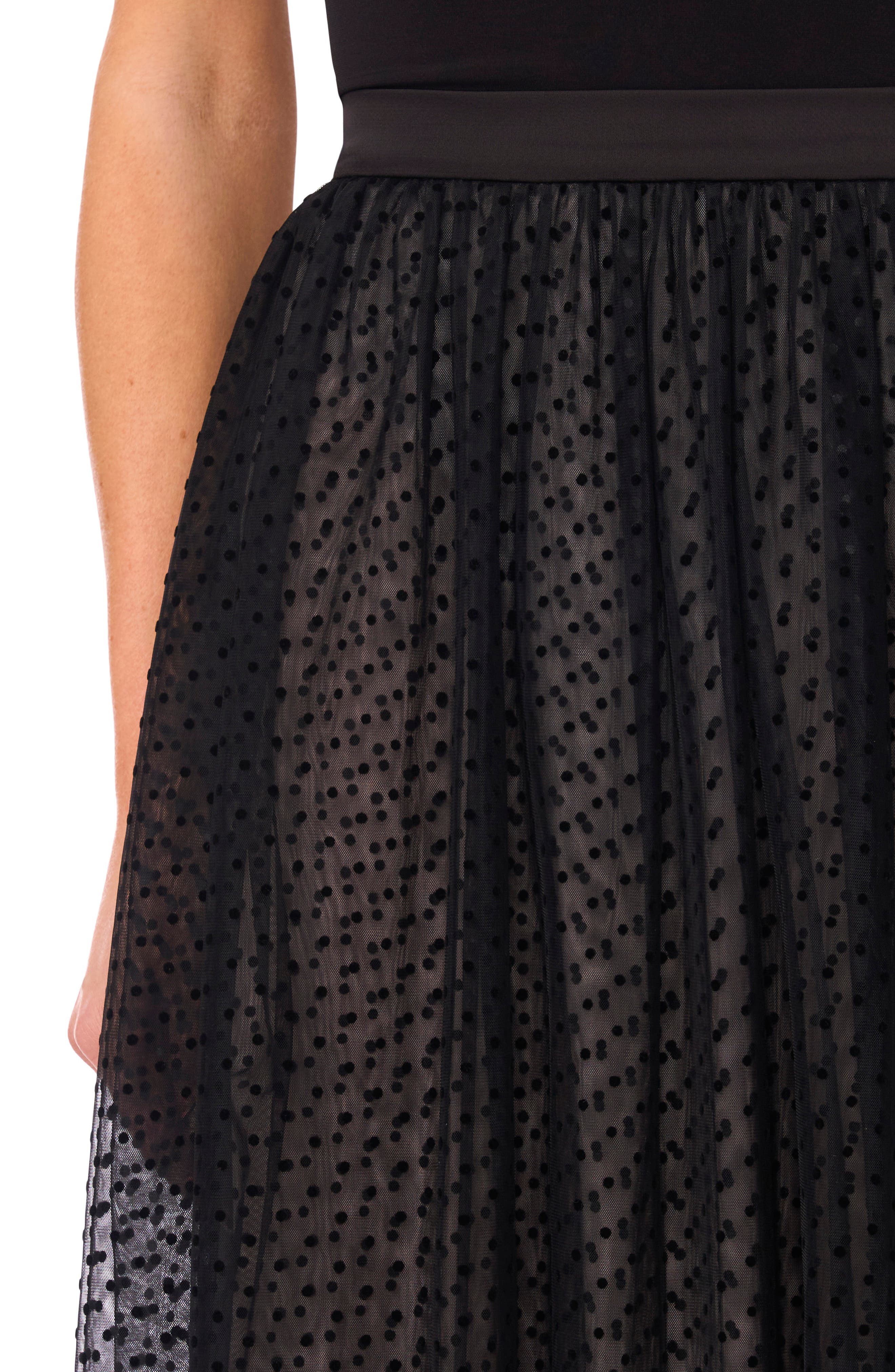 CeCe Swiss Dot Tulle Midi Skirt | Nordstrom