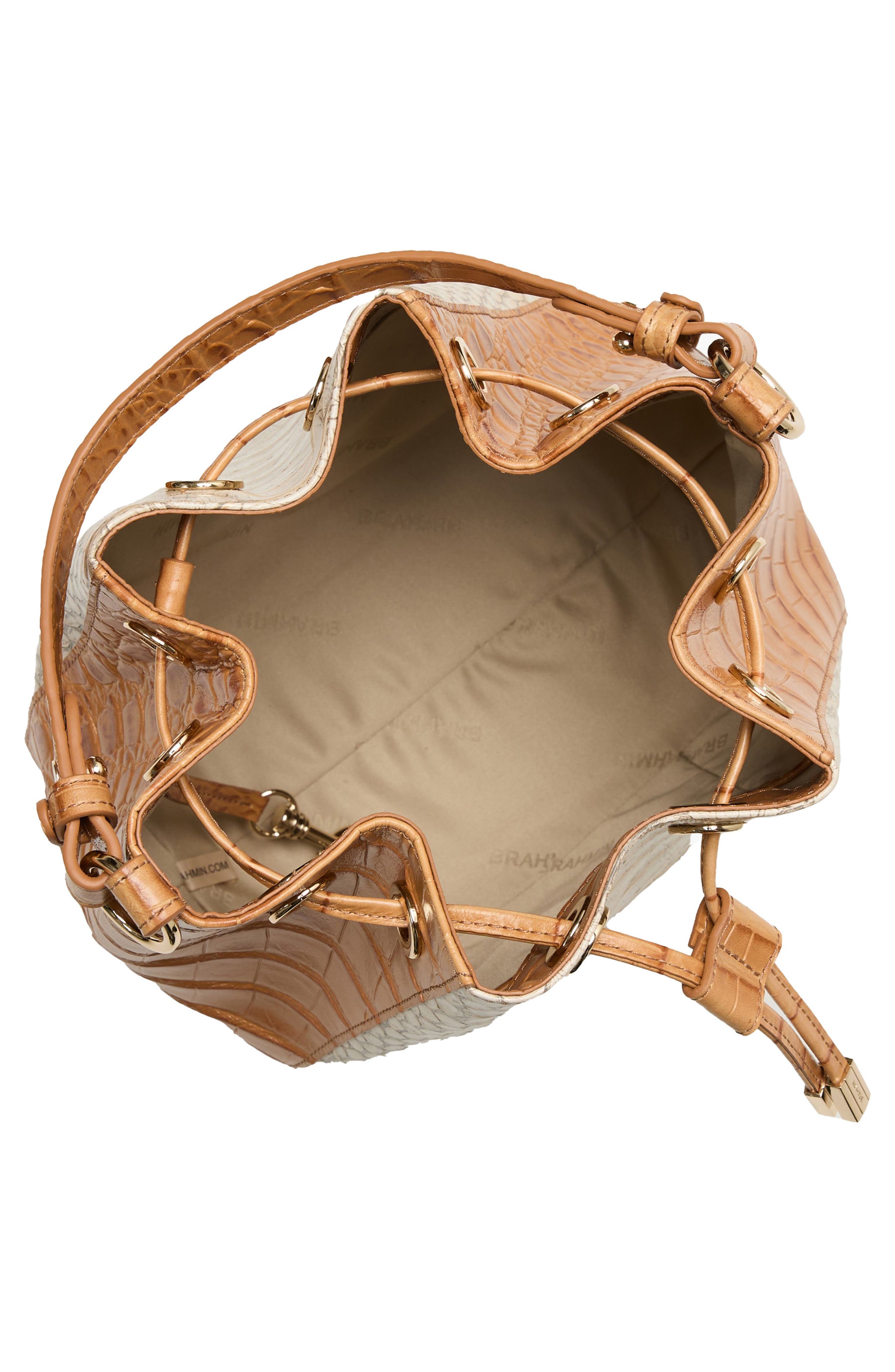 Brahmin Melinda Croc Embossed Leather Bucket Bag | Nordstrom