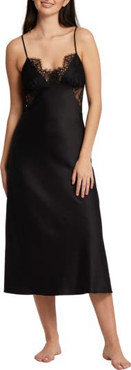 Rya Collection Serena Lace Trim Charmeuse Nightgown | Nordstrom