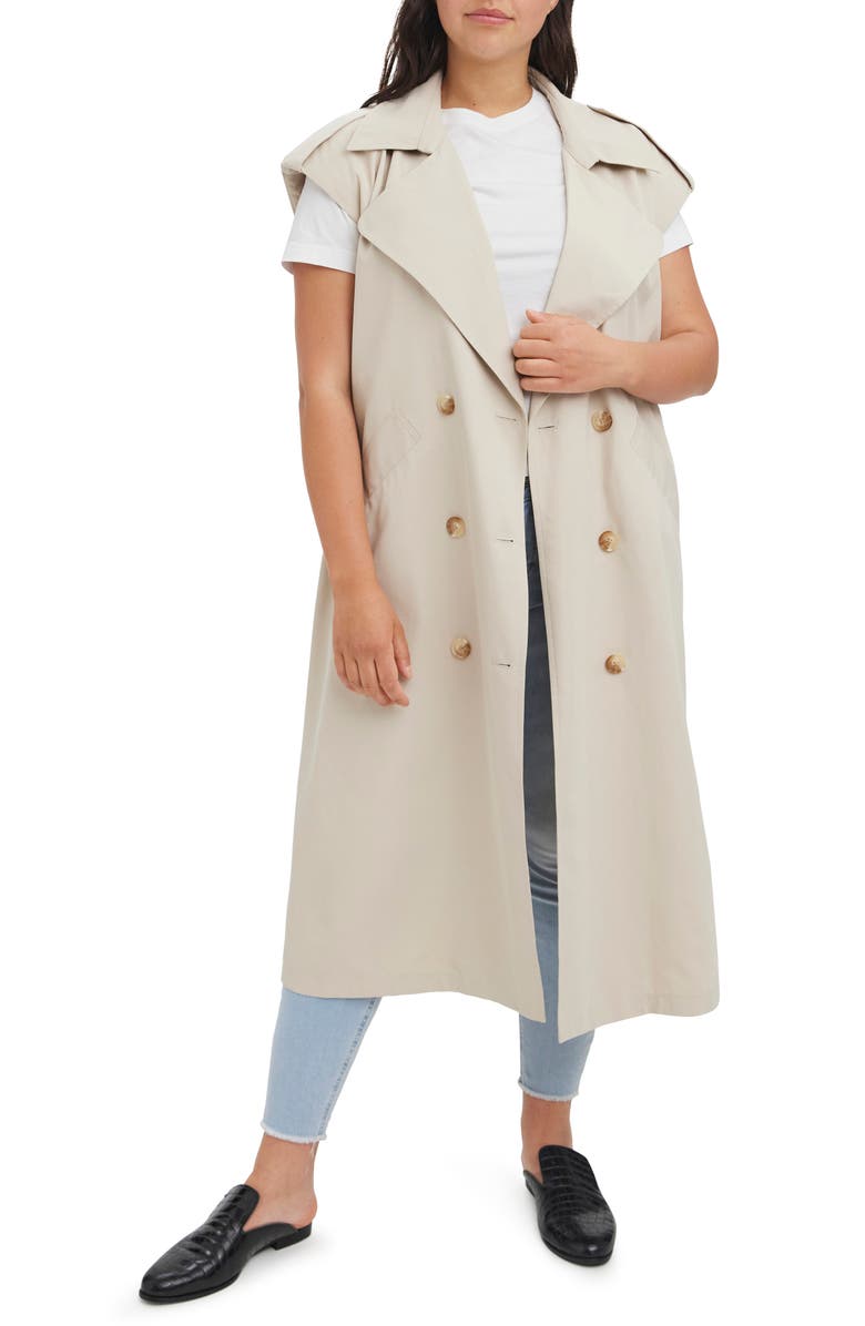 VERO MODA CURVE Unique Sleeveless Trench Coat | Nordstromrack