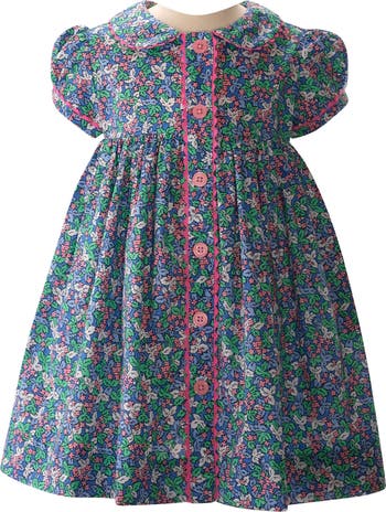 Rachel Riley Floral Puff Sleeve Cotton Dress & Bloomers | Nordstrom