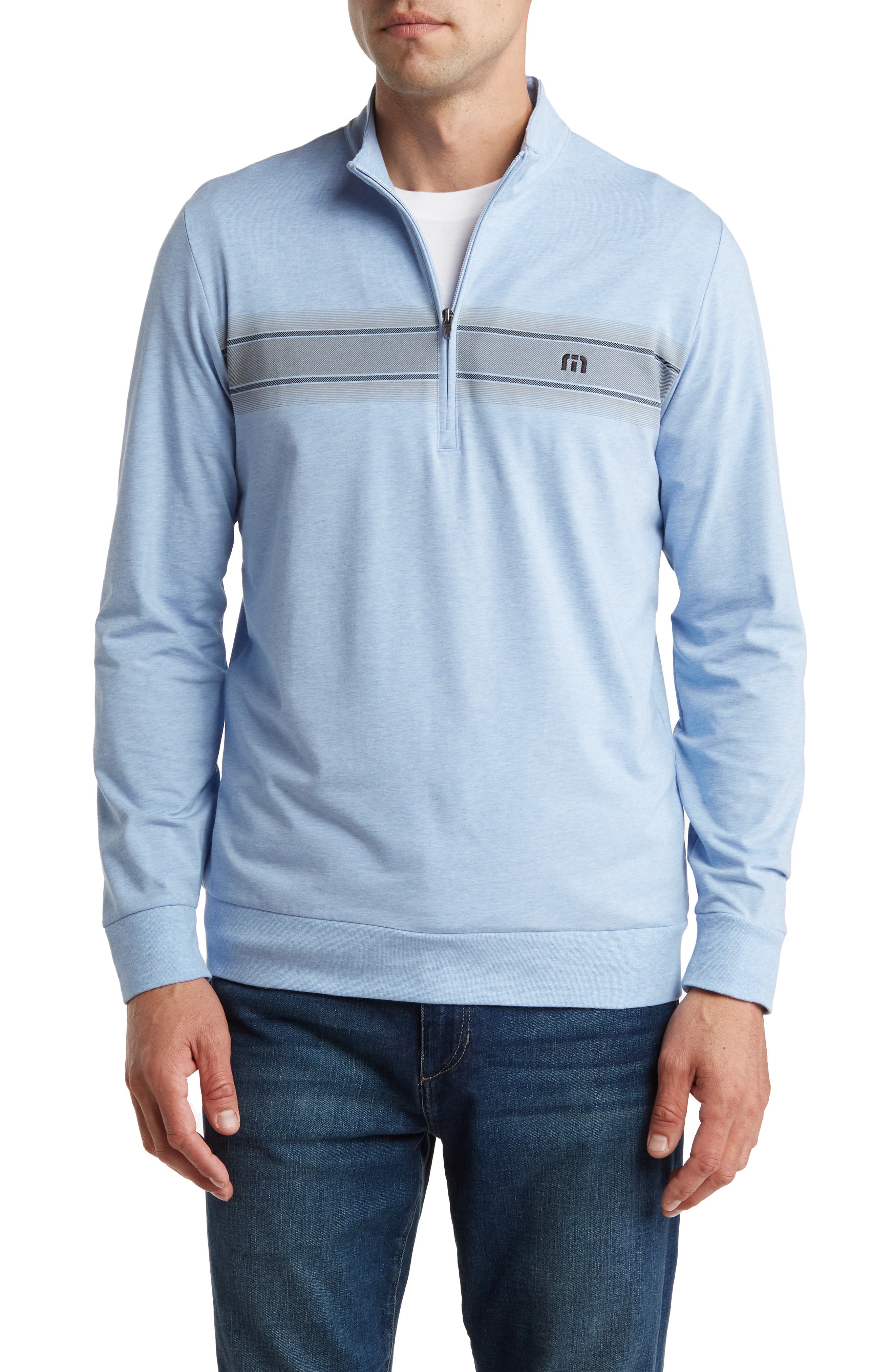 TravisMathew Tequila Sour Stripe Quarter Zip Golf Sweatshirt ...