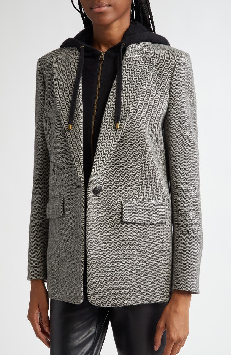 Veronica Beard Vega Herringbone Tweed Virgin Wool Dickey Jacket ...