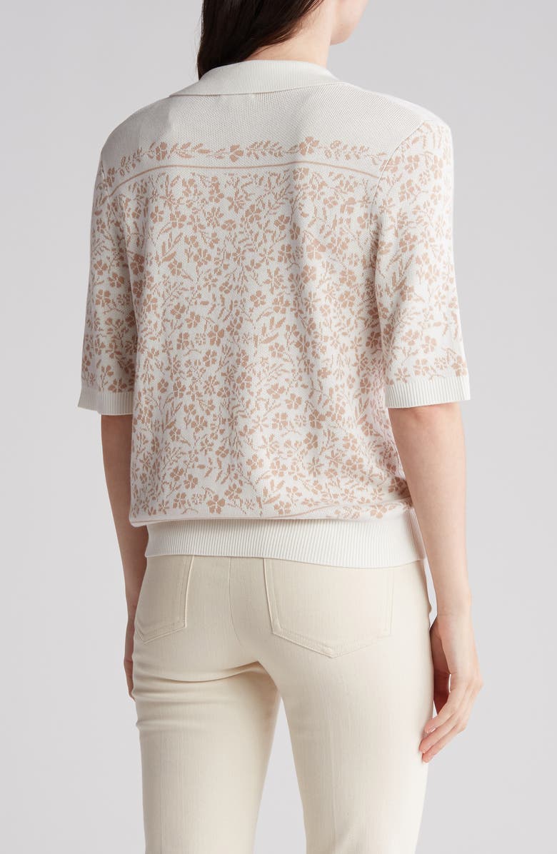 Gemma + Jane Floral Jacquard Sweater Polo | Nordstromrack