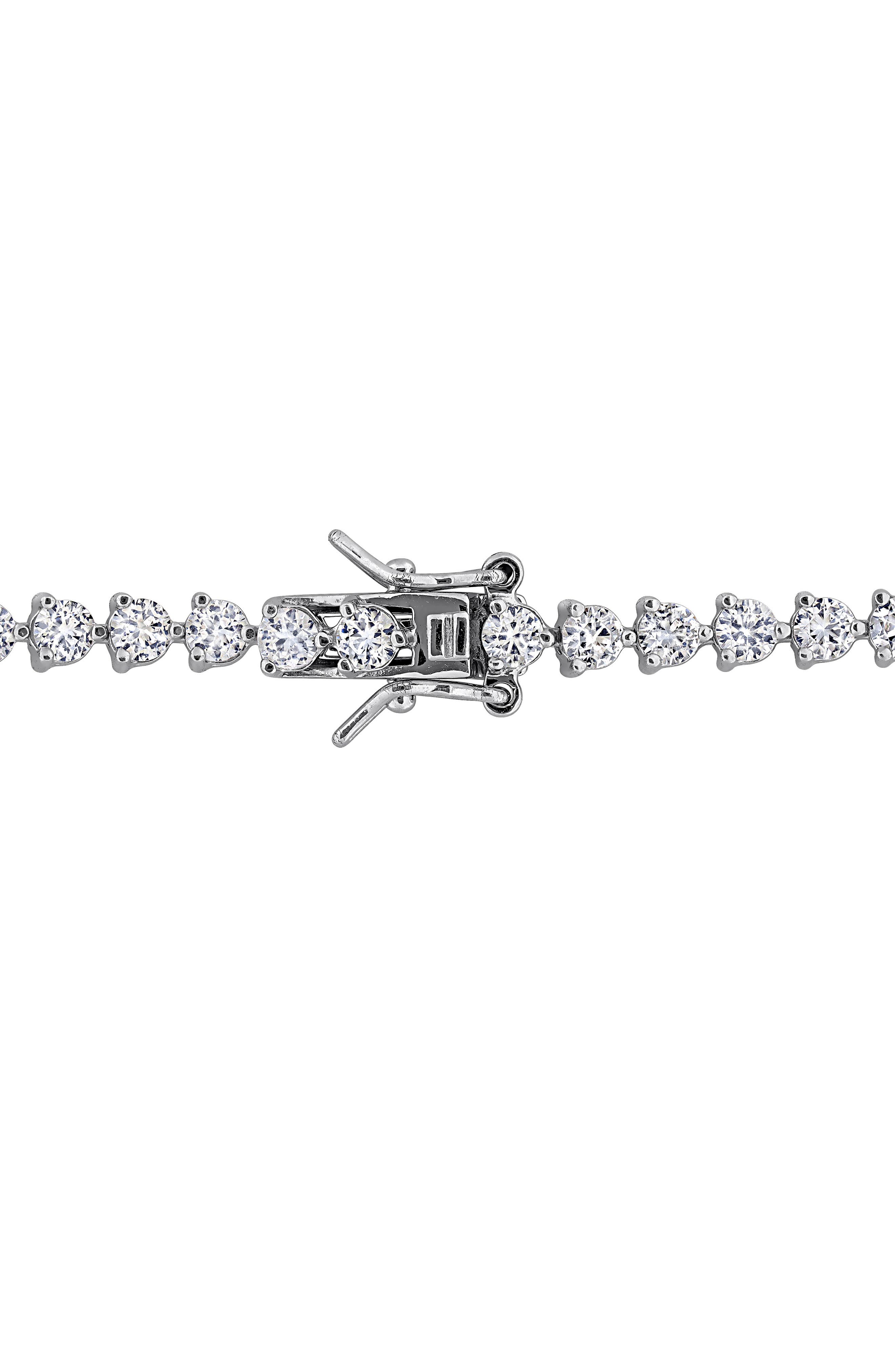 DELMAR Lab Created Pink Sapphire & White Sapphire Tennis Bracelet ...