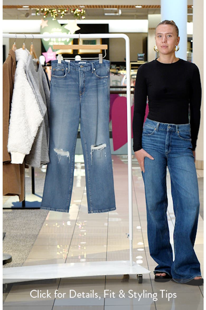 Soft-Tech Good Curve Ripped High Waist Ankle Straight Leg Jeans (Women ...