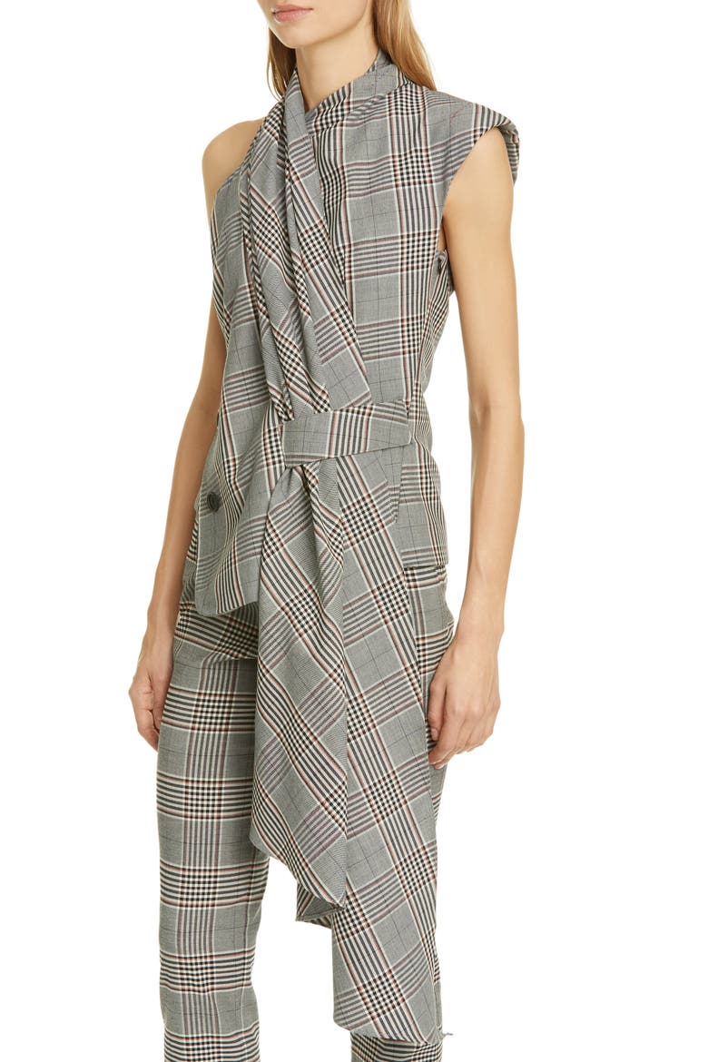 Asymmetrical Plaid Wool Blend Top (Women) | Nordstromrack