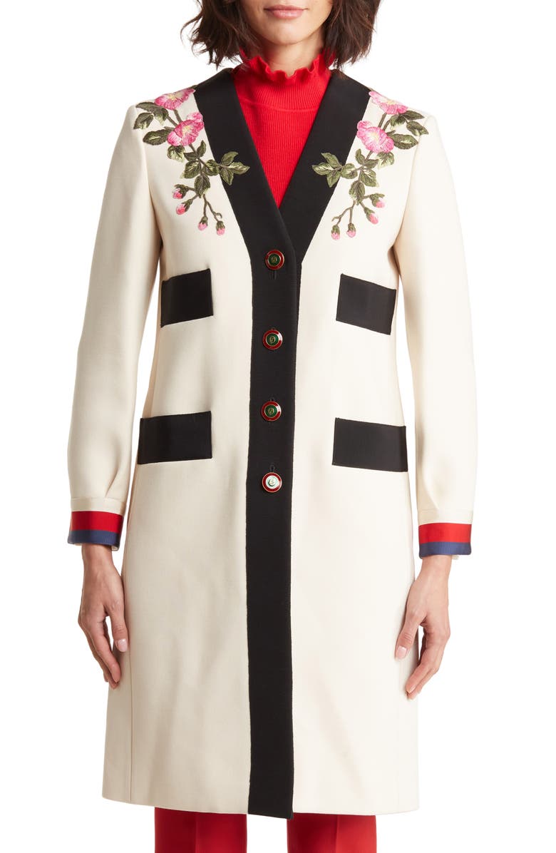 Gucci Floral Embroidered Wool Coat | Nordstromrack