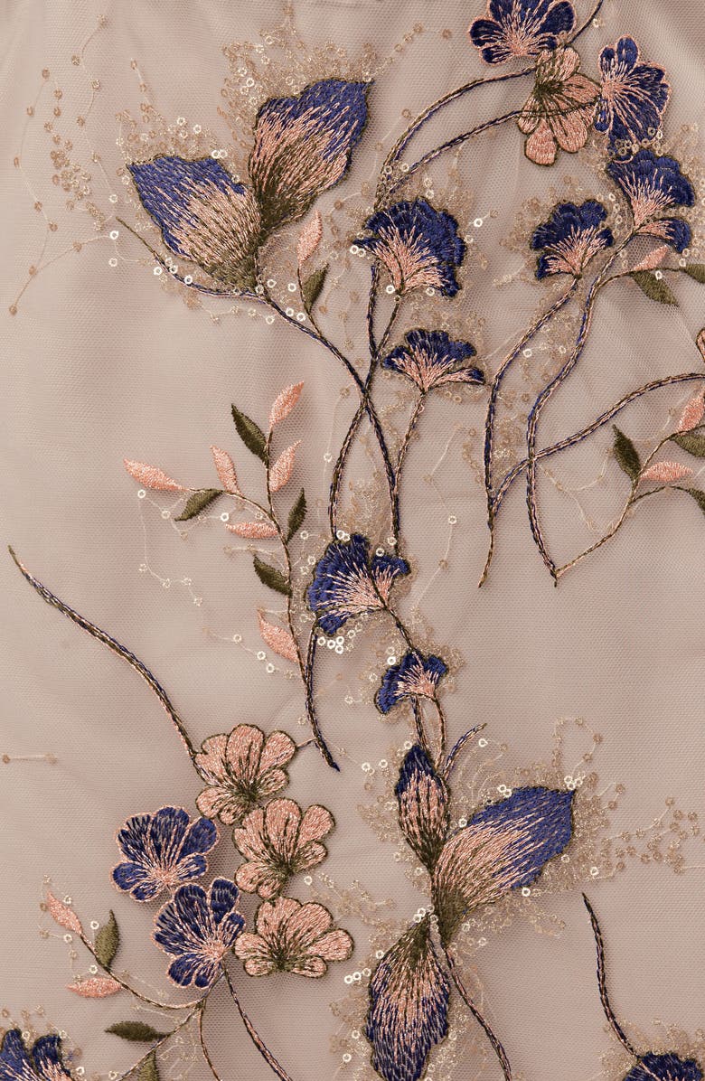 Kay Unger Cutout Detail Embroidered Beaded Gown | Nordstrom