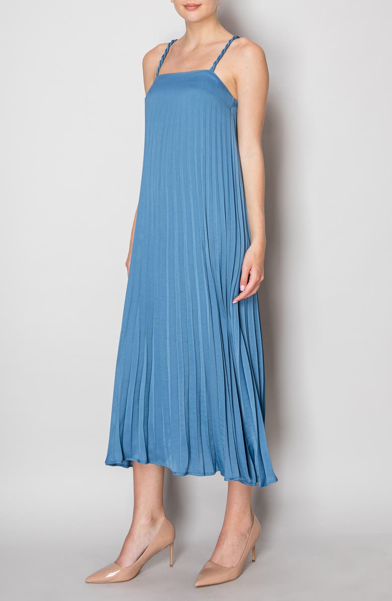 MELLODAY Braided Strap Pleated Midi Dress | Nordstromrack