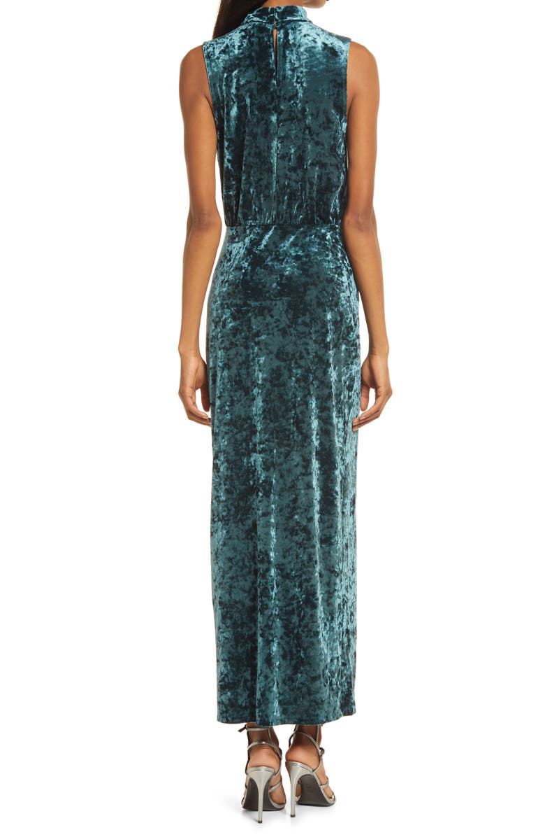 WAYF The Grace Sleeveless Mock Neck Velvet Dress | Nordstromrack
