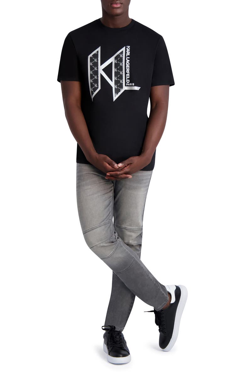 KARL LAGERFELD PARIS Mini Monogram Logo Graphic Tee | Nordstromrack