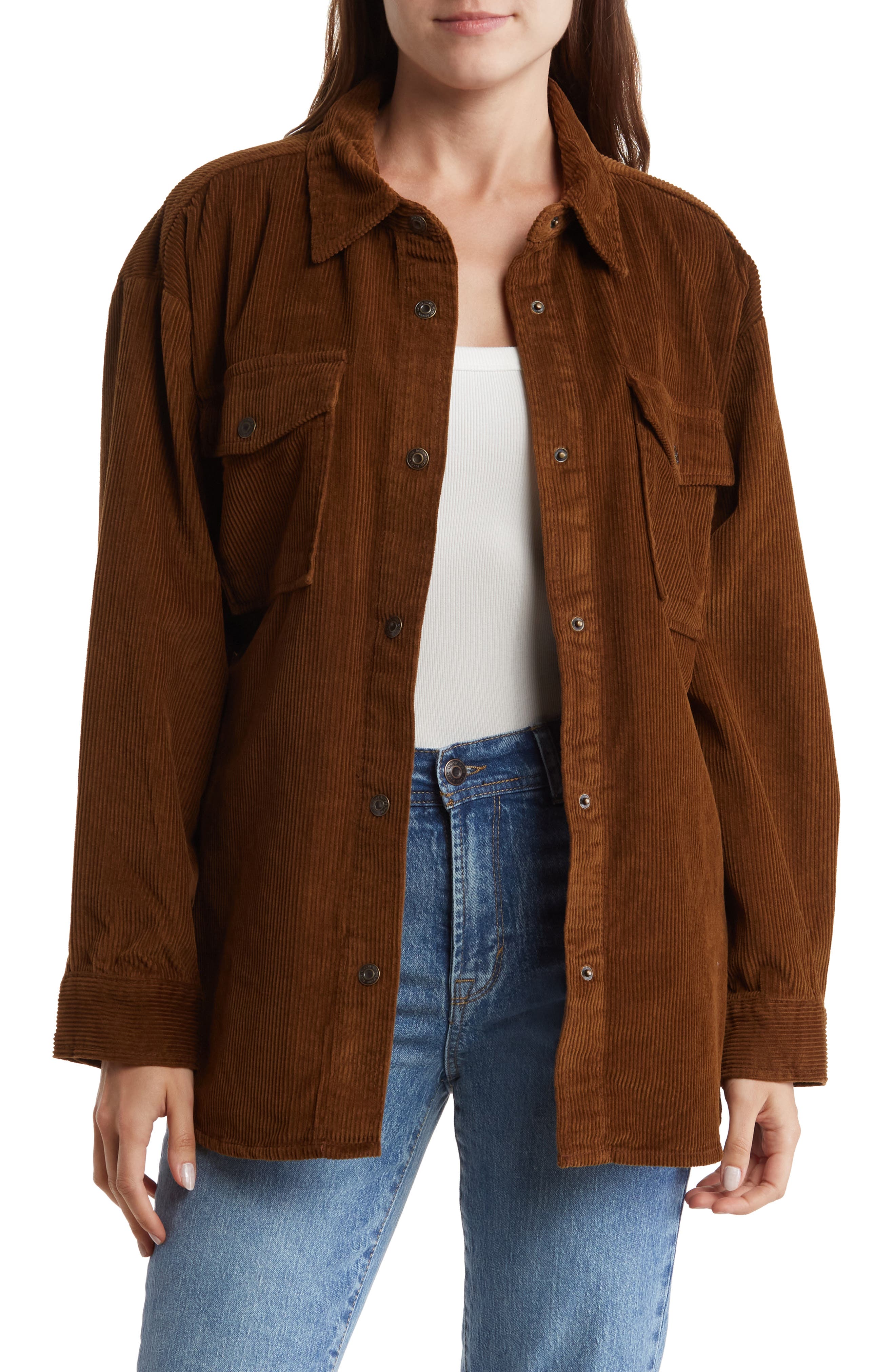 Kensie Cotton Corduroy Shacket | Nordstromrack