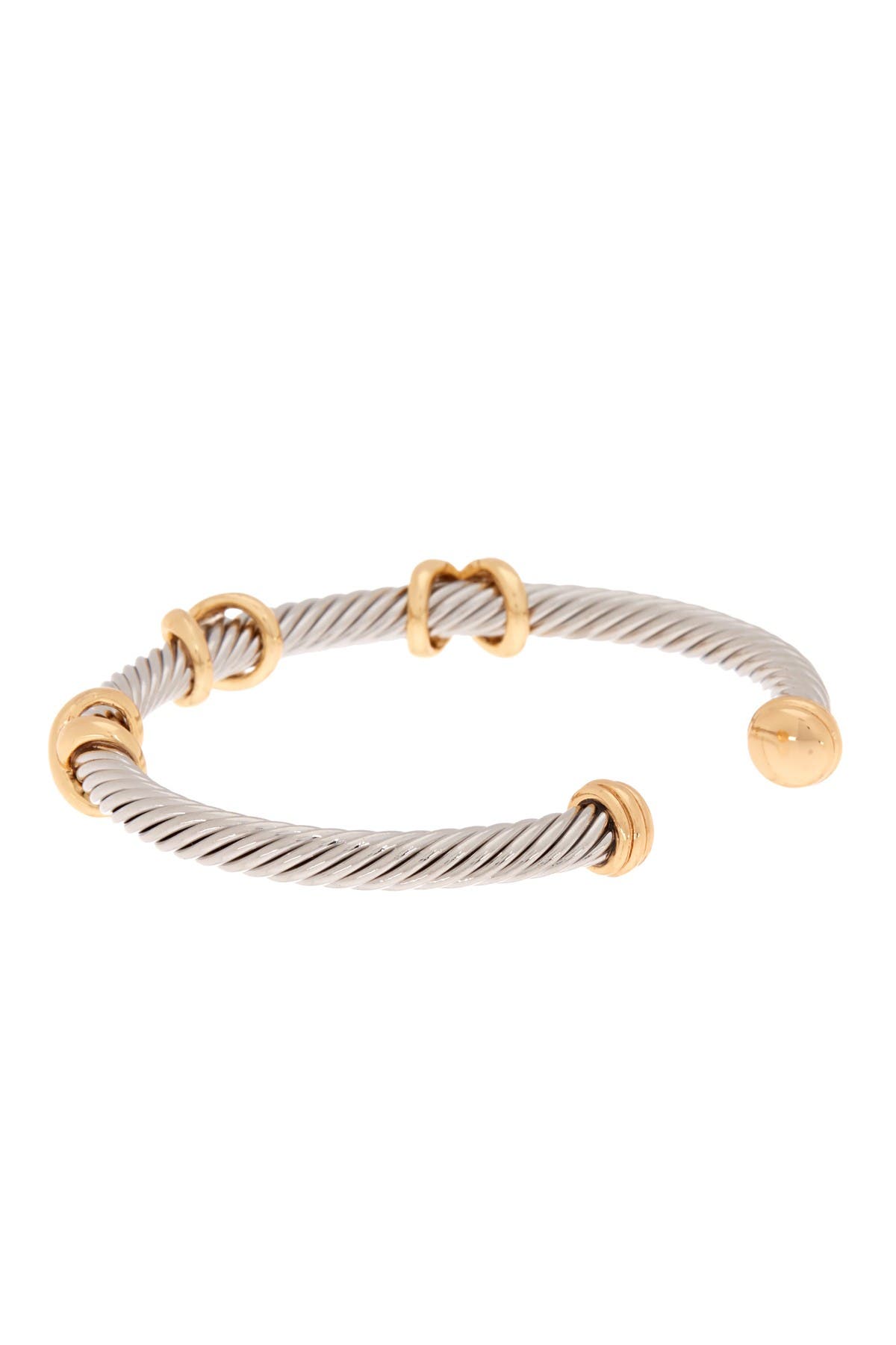 MESHMERISE Two-Tone Twisted Cable Cuff Bracelet | Nordstromrack
