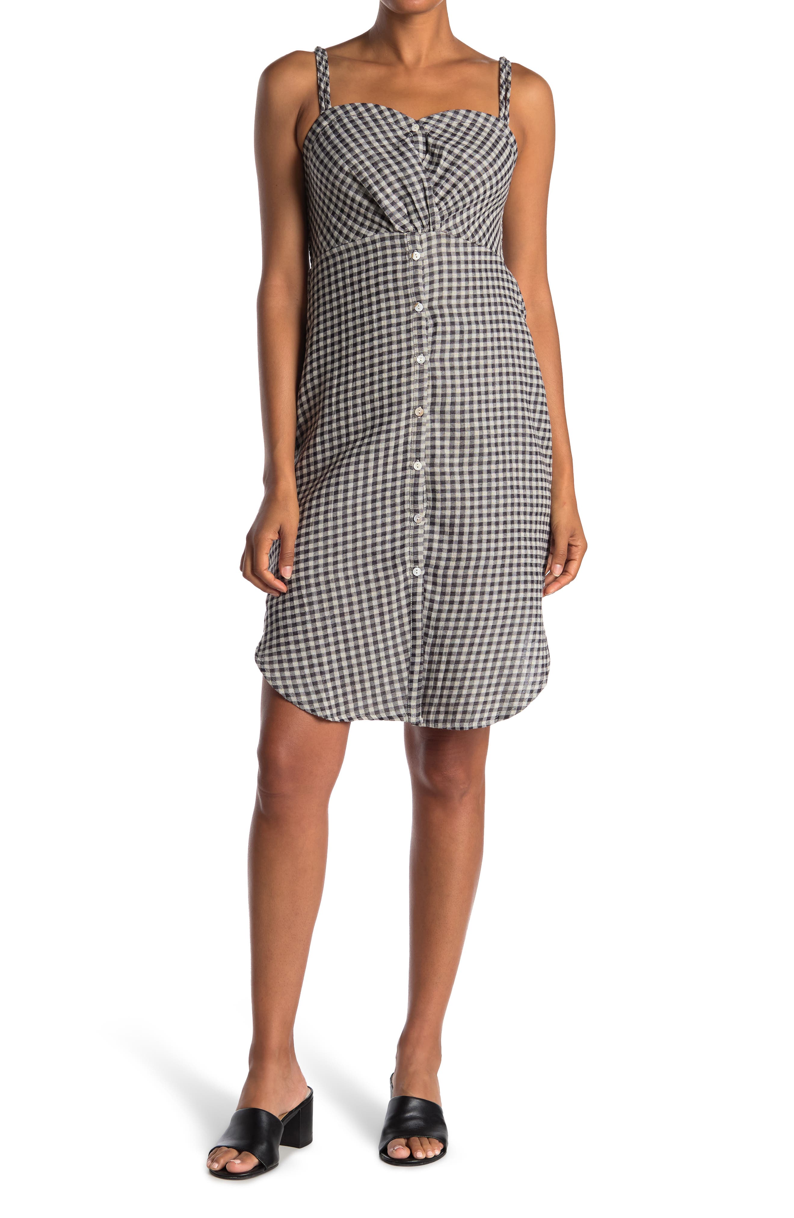WISHLIST Gingham Button Front Midi Dress | Nordstromrack