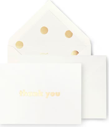 Kate Spade New York set of 10 gold letter thank you cards | Nordstromrack