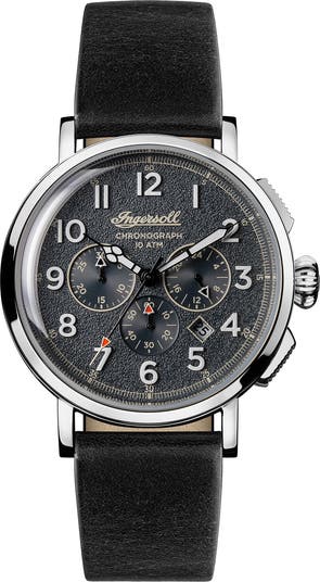 Ingersoll St. John Chronograph Leather Strap Watch, 44mm | Nordstrom