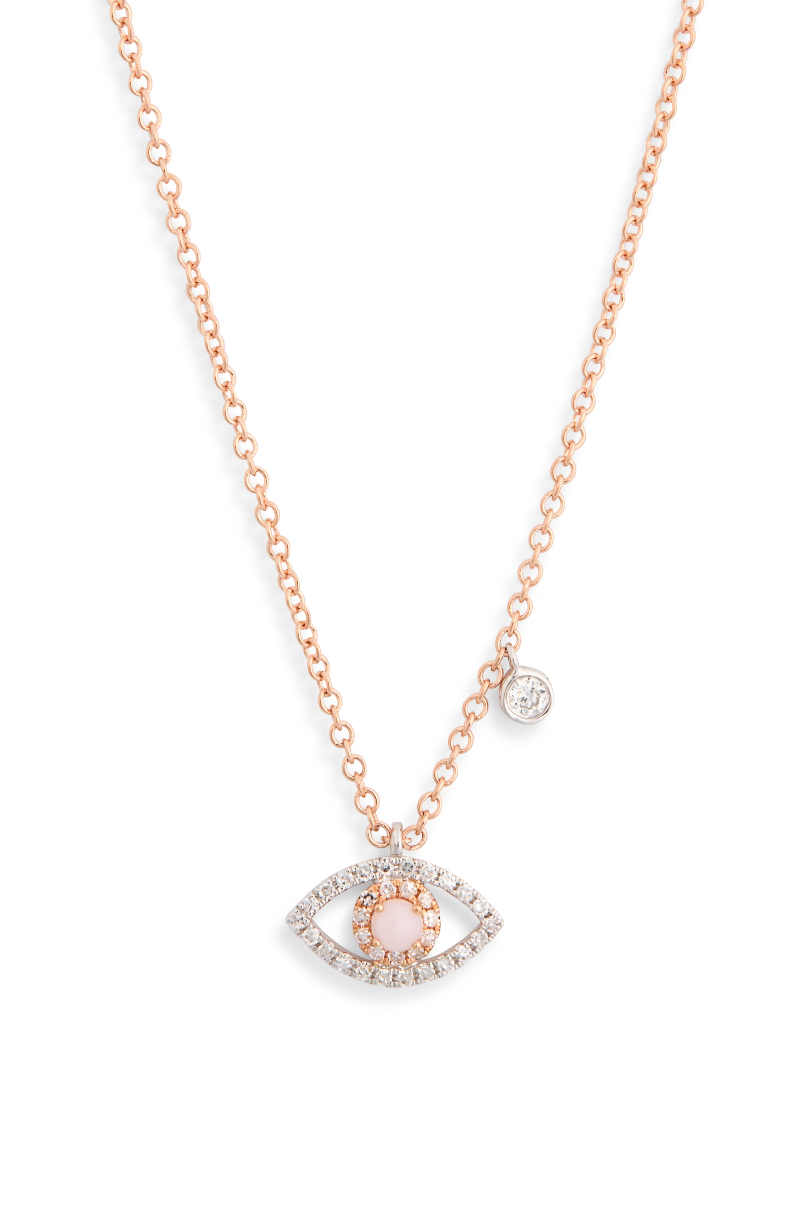 Meira T Evil Eye Opal & Diamond Pendant Necklace | Nordstromrack