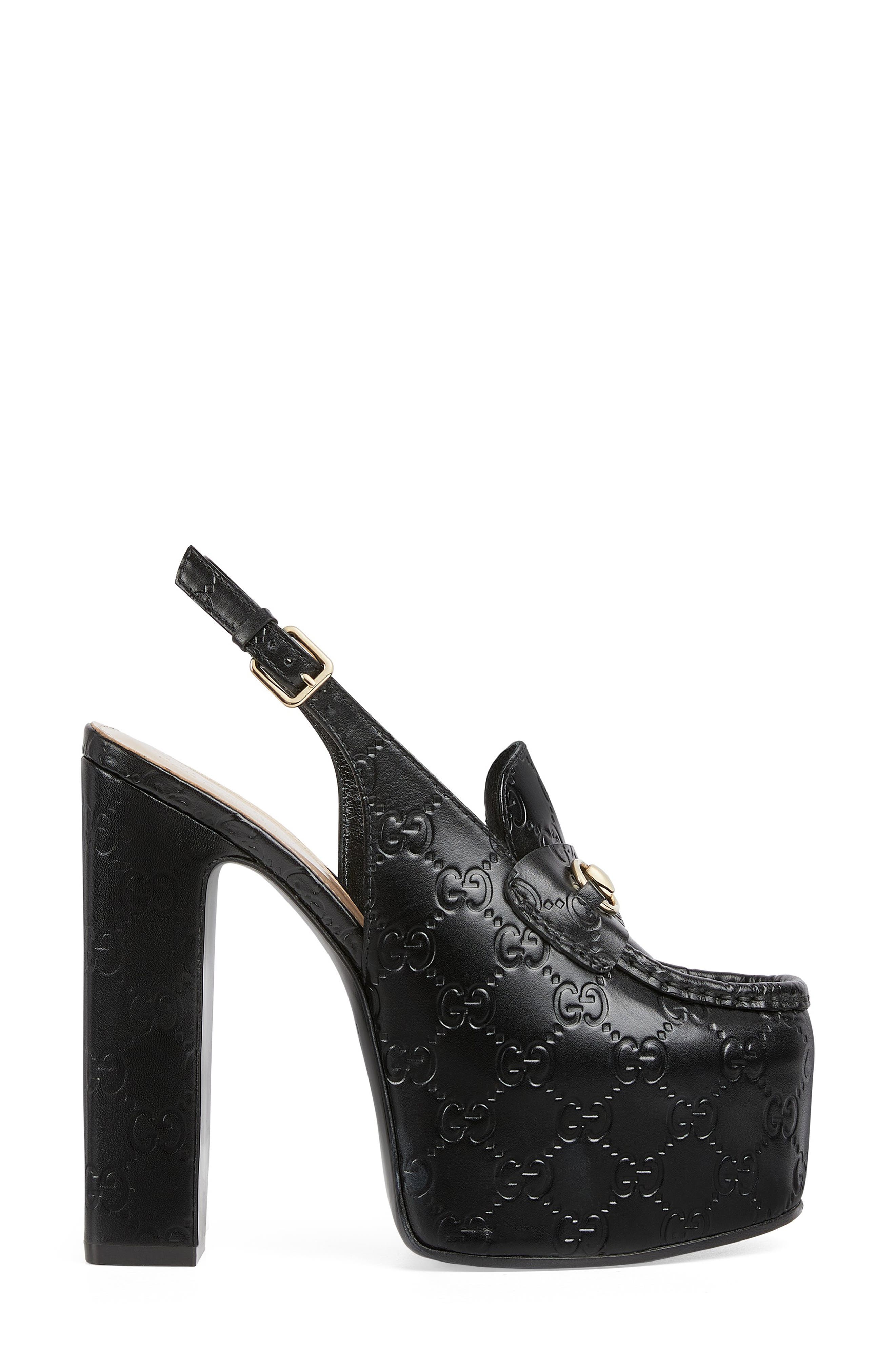 Gucci Horsebit Platform Slingback Loafer Pump (Women) | Nordstrom