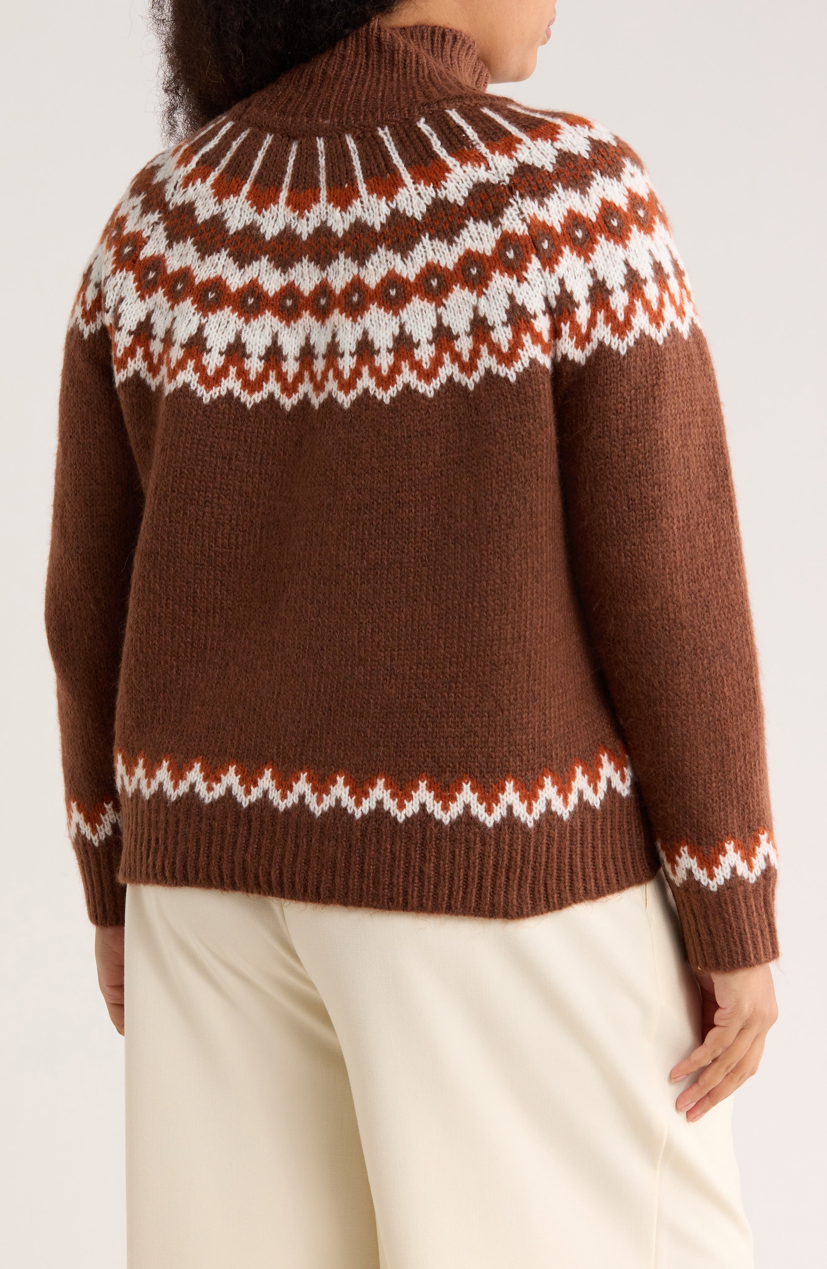 Joseph A Fair Isle Mock Neck Sweater | Nordstromrack