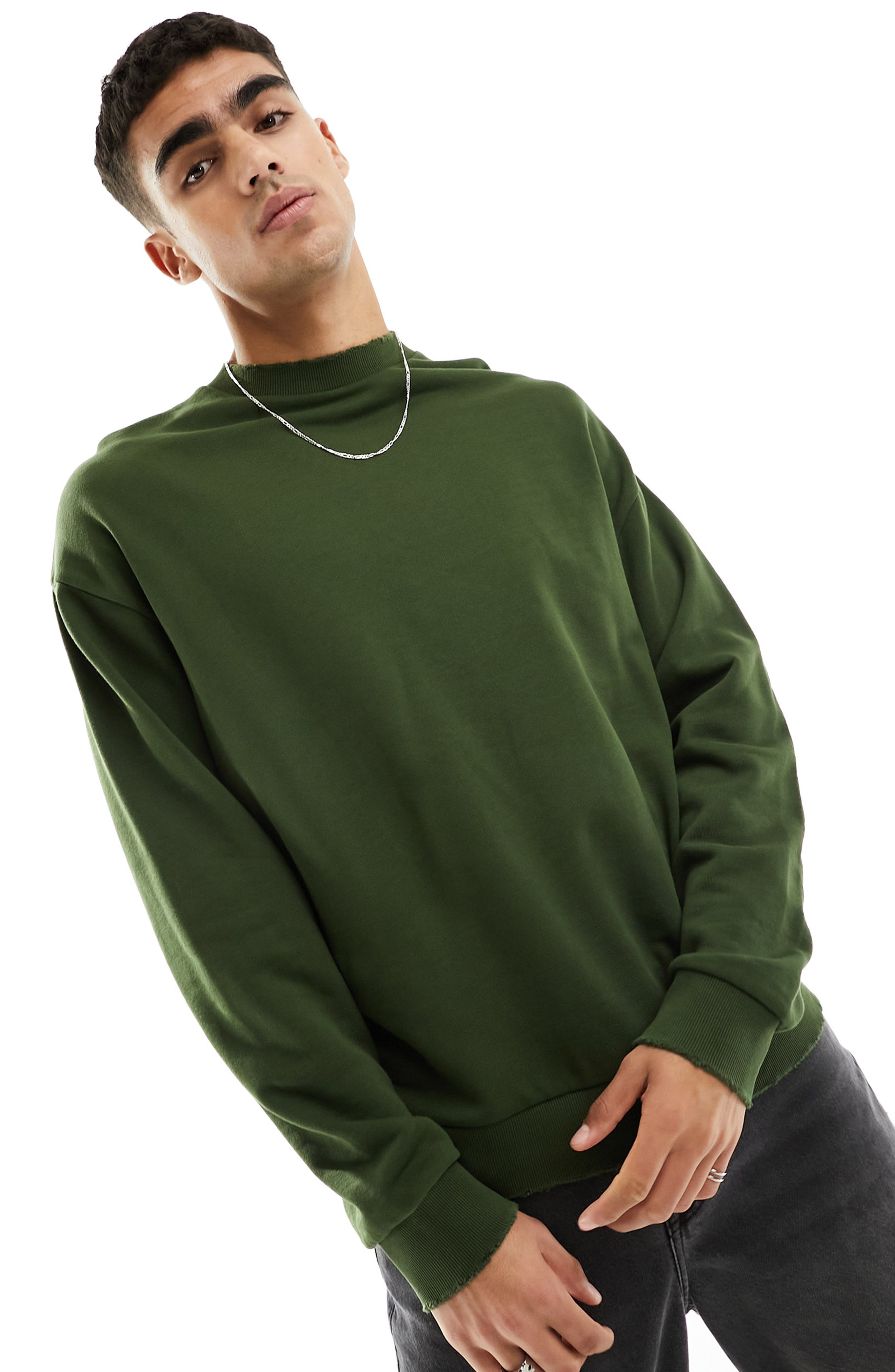 ASOS DESIGN Oversize Distressed Sweatshirt | Nordstrom