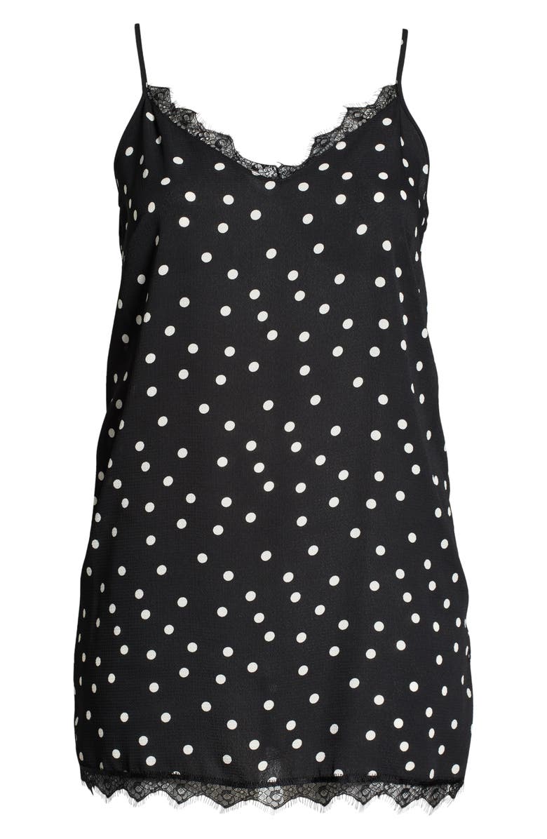 ASOS DESIGN Polka Dot Lace Trim Slipdress | Nordstromrack