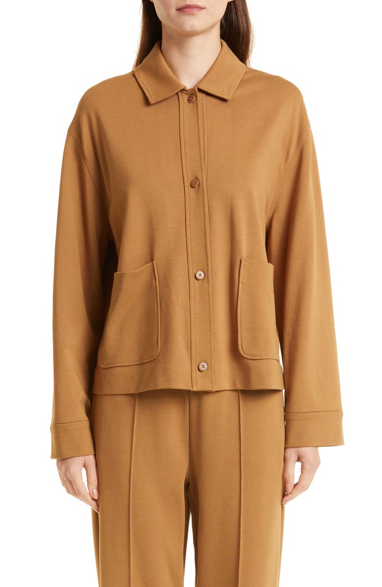Max Mara Leisure Lampo Button Front Jersey Jacket | Nordstromrack