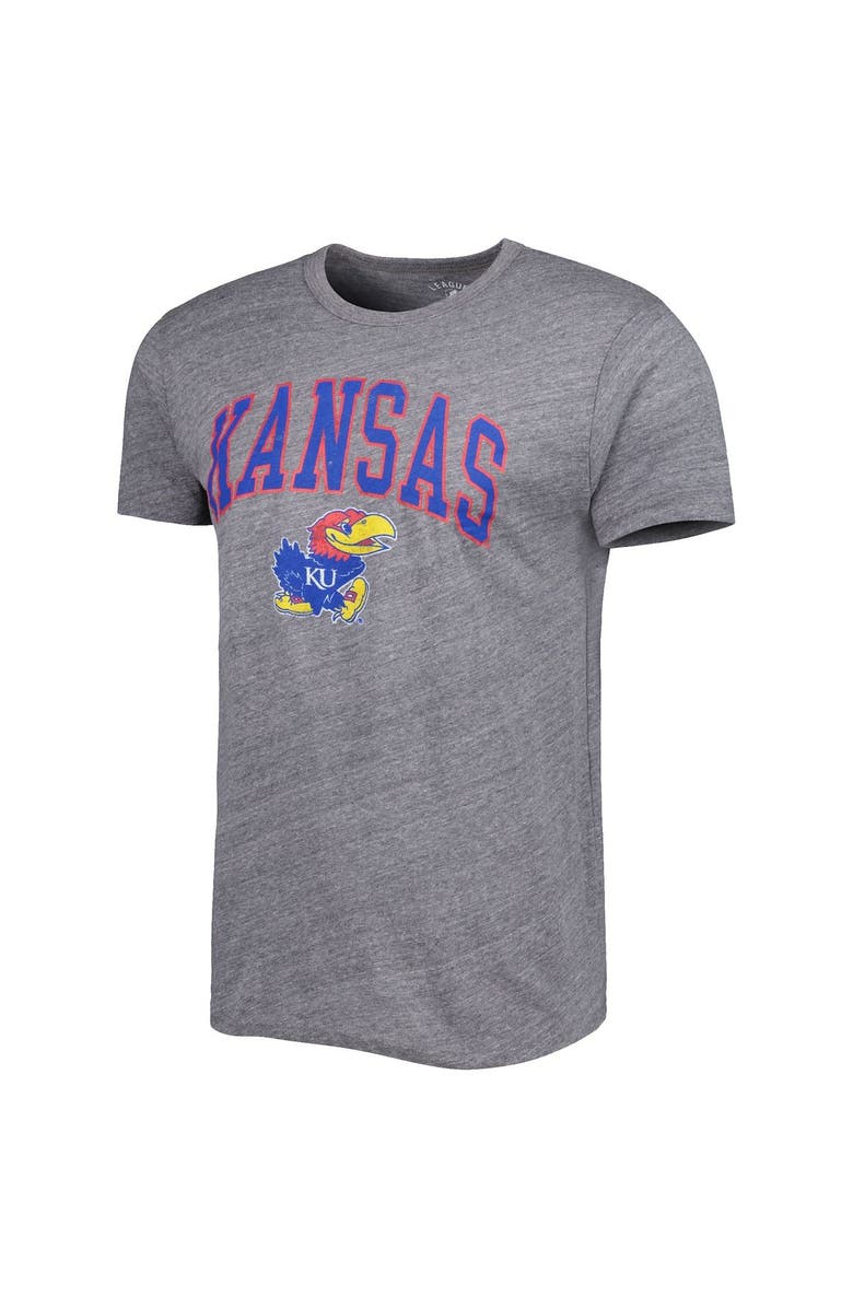 LEAGUE COLLEGIATE WEAR Men's League Collegiate Wear Heather Gray Kansas ...