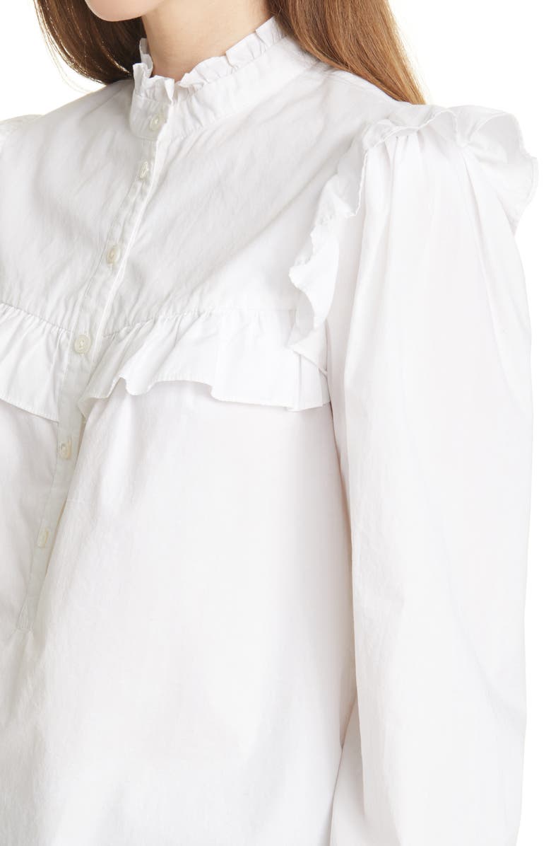 Veronica Beard Sonnet Ruffle Cotton Button-Up Blouse | Nordstromrack