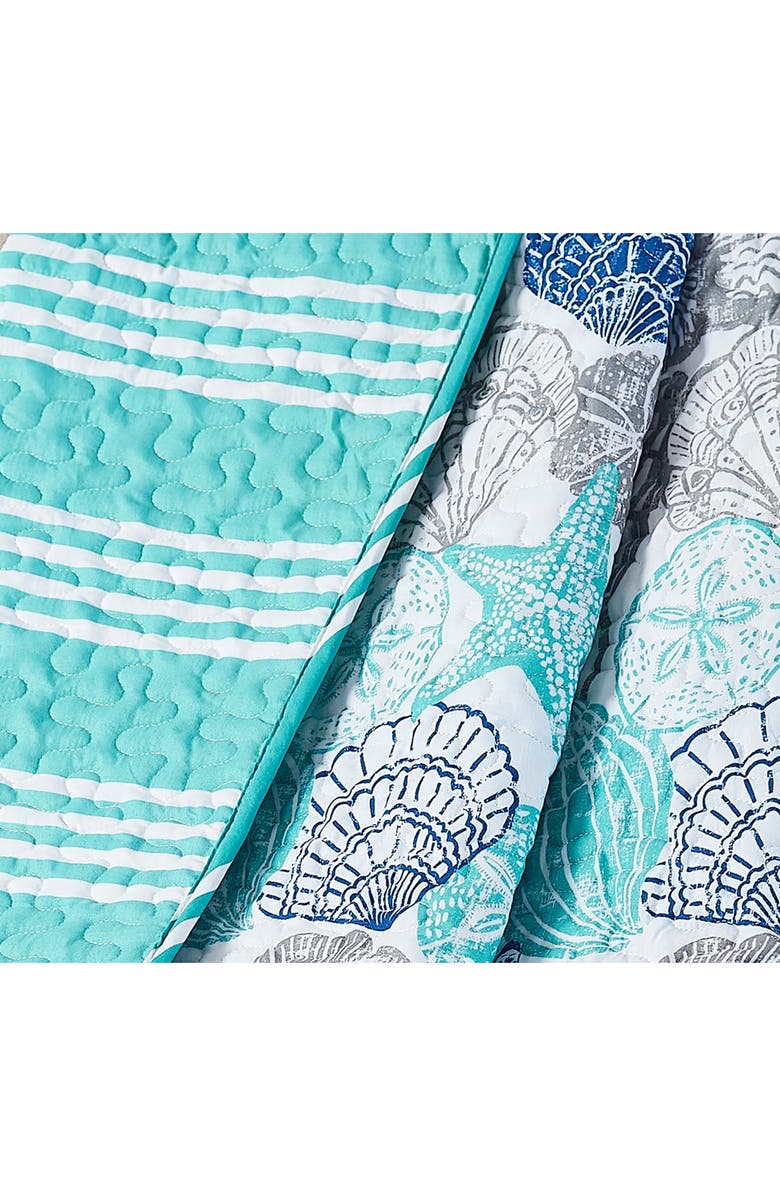 Quaint Home Seashell & Starfish Reversible Microfiber Quilt Set ...