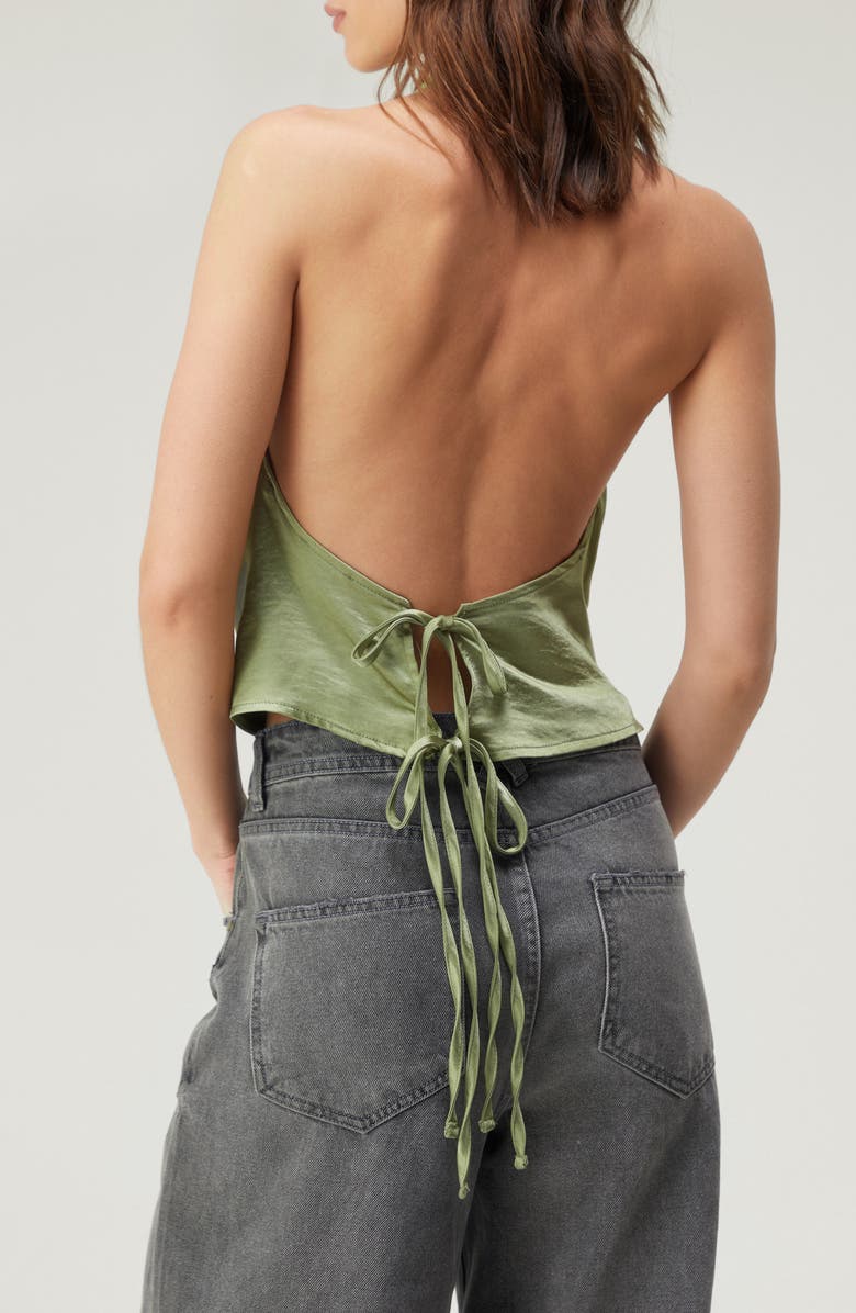 NASTY GAL Plunge Cowl Neck Satin Halter Top | Nordstromrack