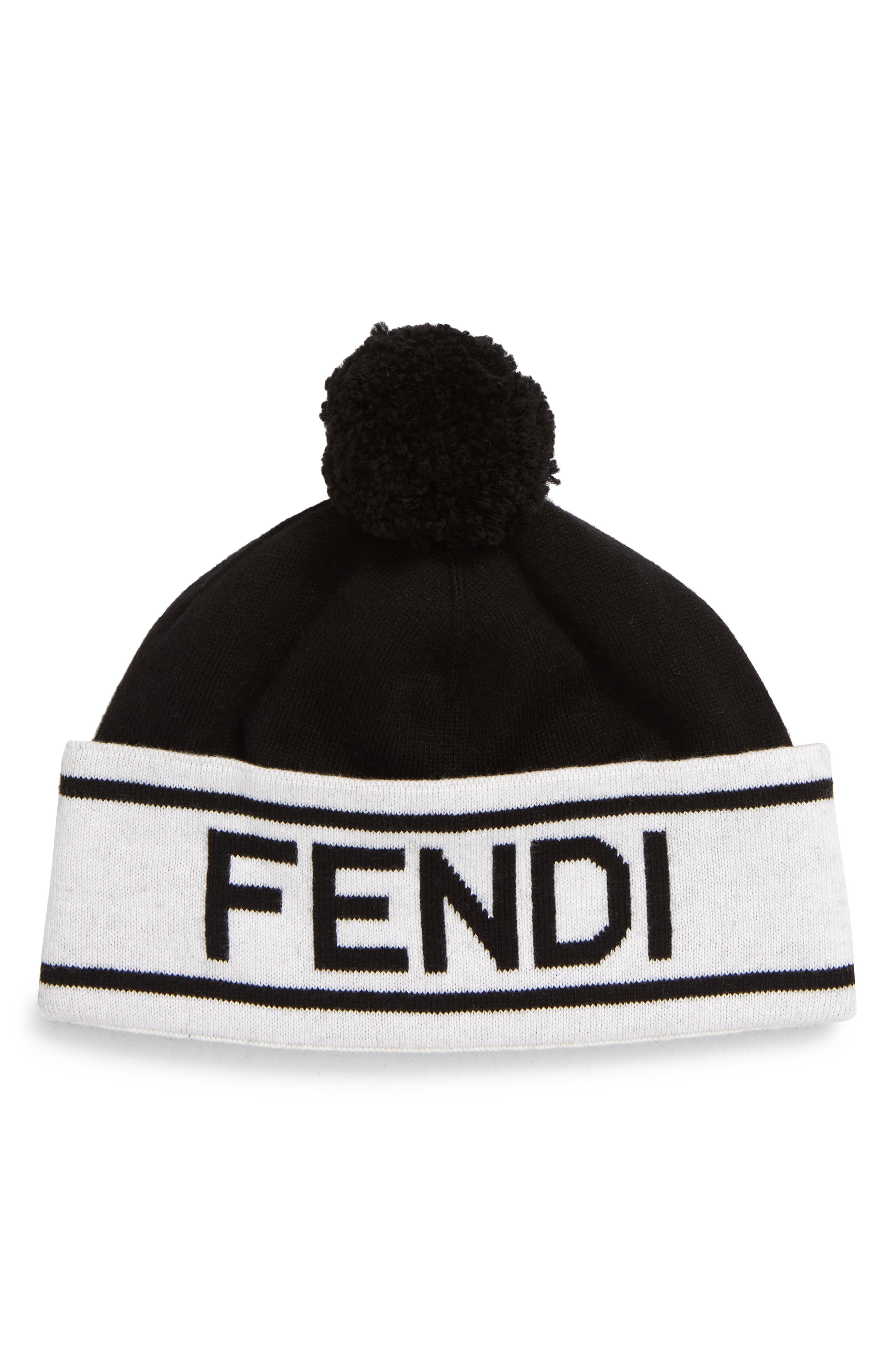 Fendi Logo Cuff Cotton & Wool Beanie | Nordstrom