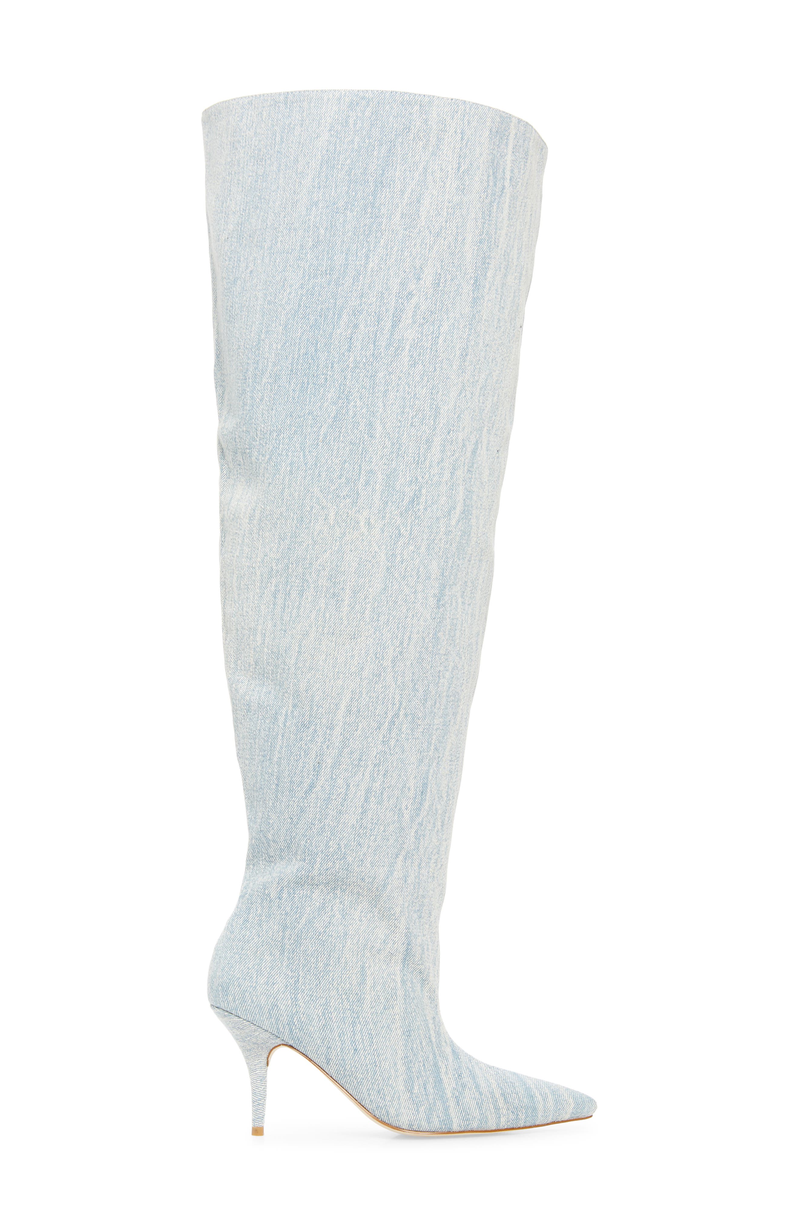 AZALEA WANG Amby Pointed Toe Denim Boot (Women) | Nordstromrack