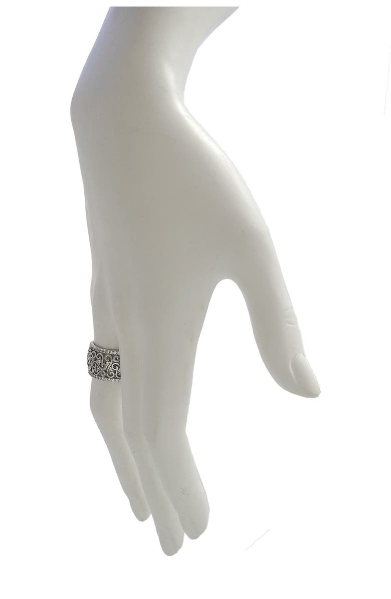 SAVVY CIE JEWELS Sterling Silver Pave CZ Filigree Eternity Band Ring ...