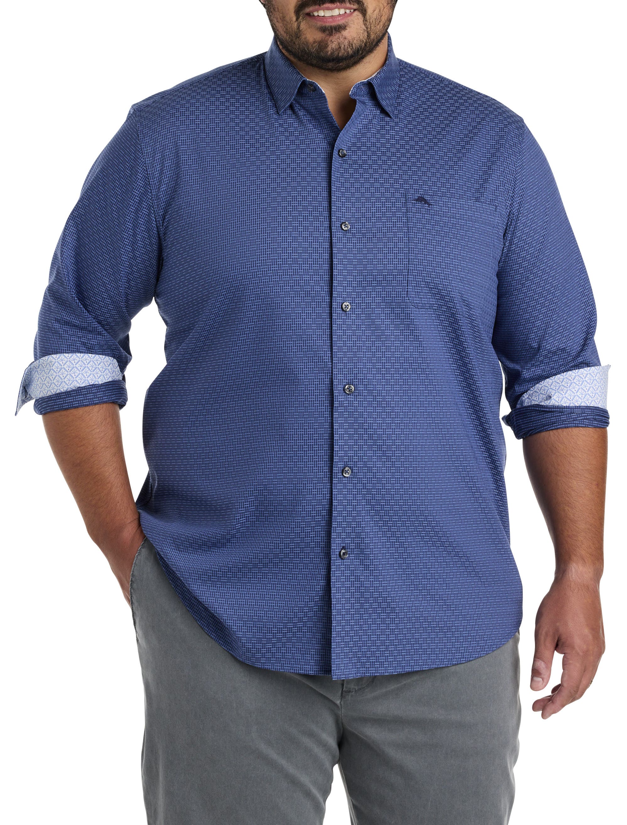 Tommy Bahama Big & Tall Sarasota Ventura Stripe Sport Shirt | Nordstrom