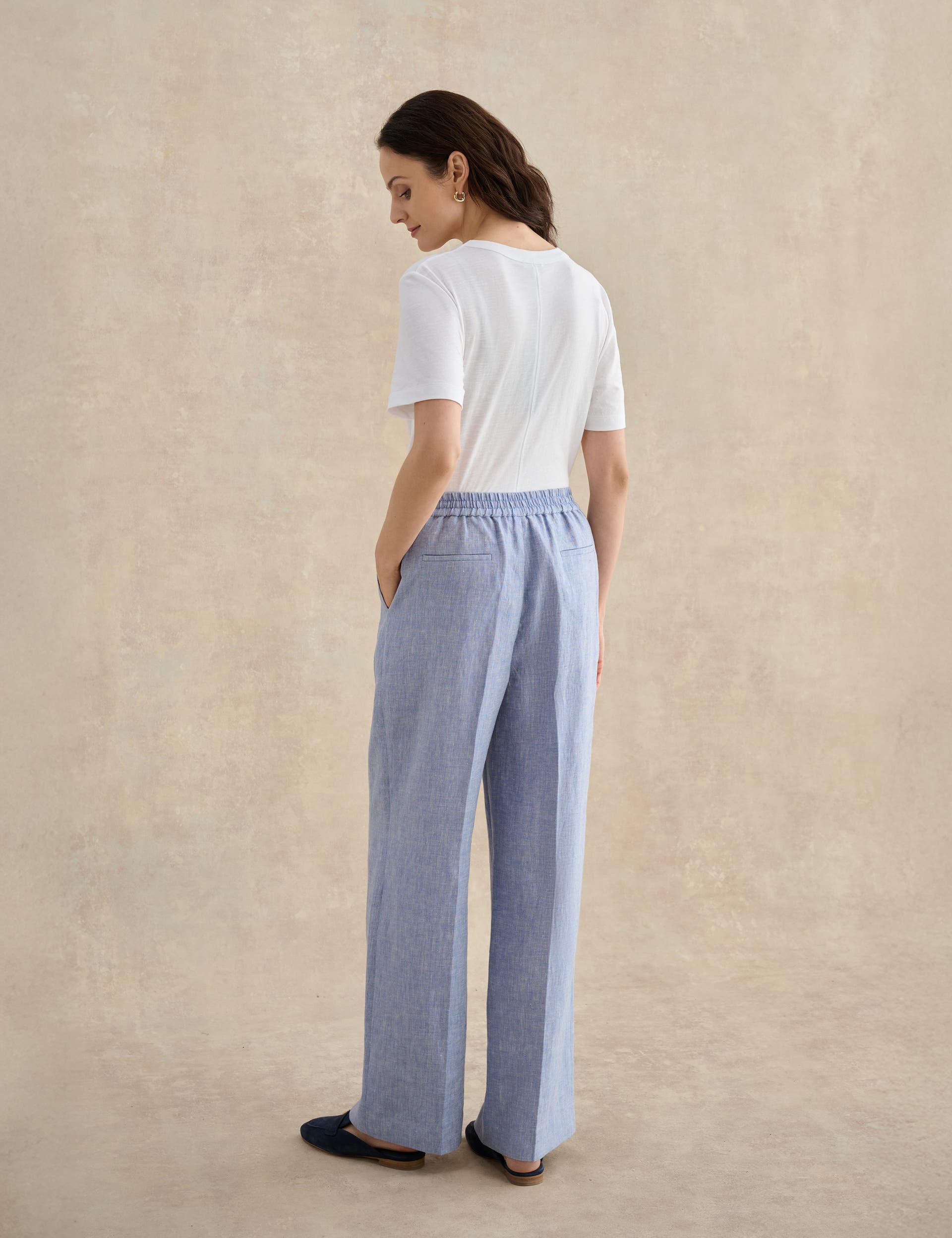 HOBBS LONDON Estella Mid-Rise Wide-Leg Linen Trousers | Nordstrom