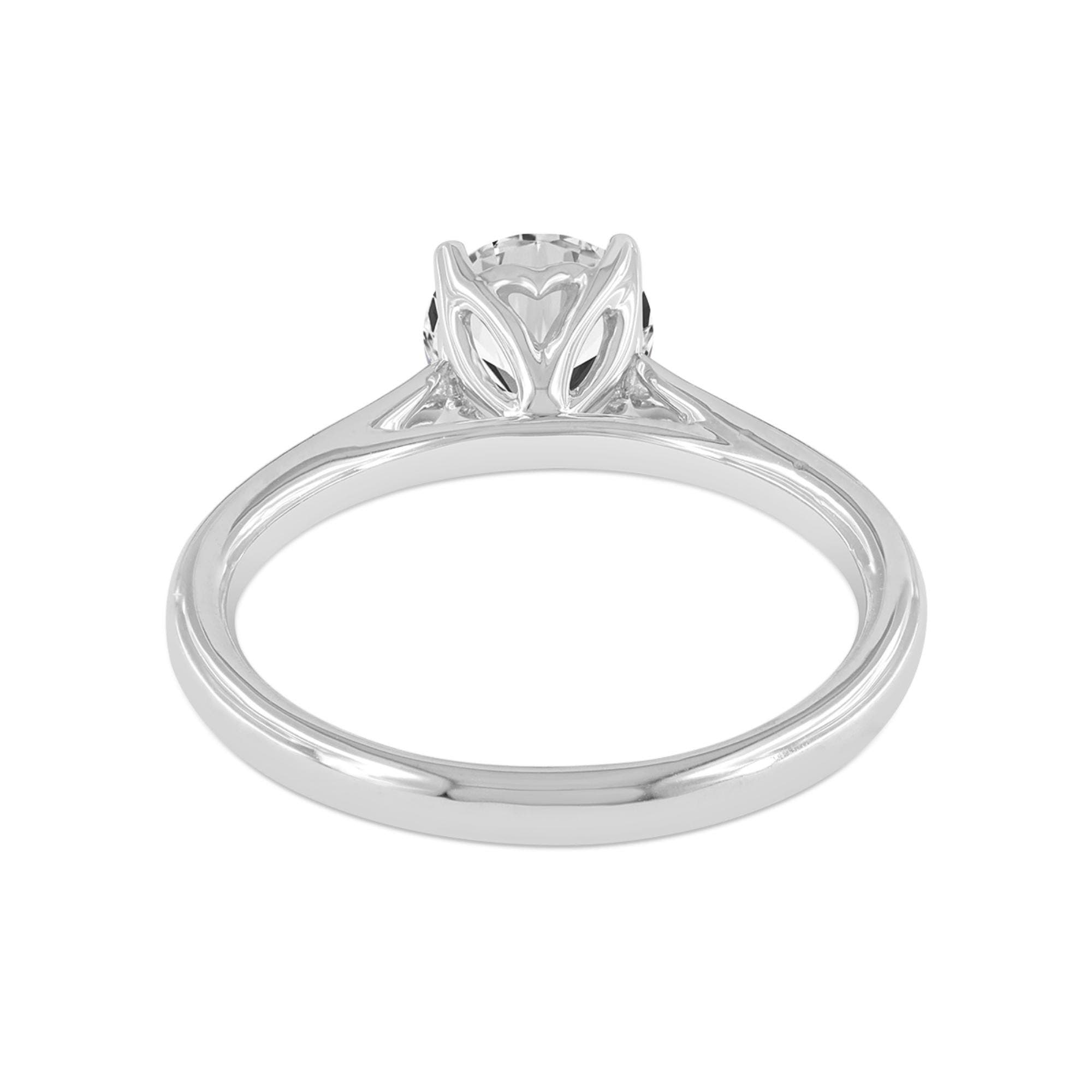 LuvMyJewelry Neli 14K White Gold Round Shape Lab Grown Diamond ...