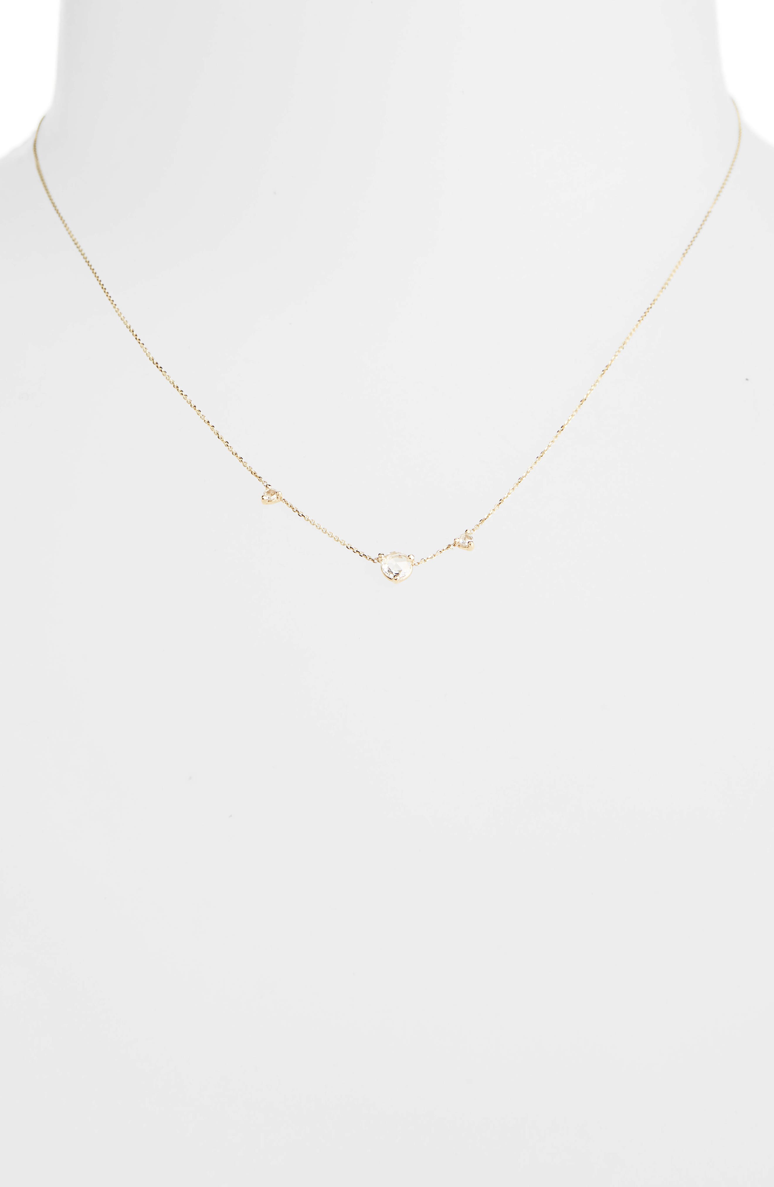 Wwake Counting Collection Three-Step Rose Cut Diamond Necklace | Nordstrom