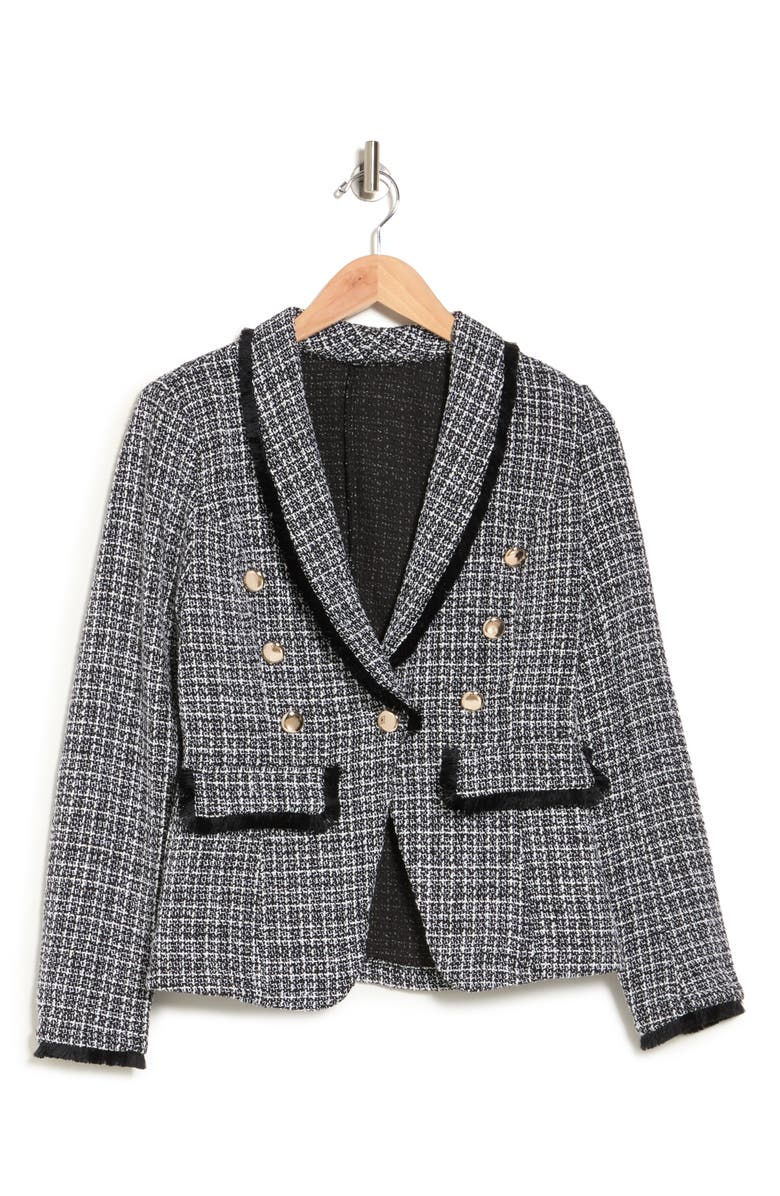 PLM Double Breasted Fitted Tweed Jacket | Nordstromrack
