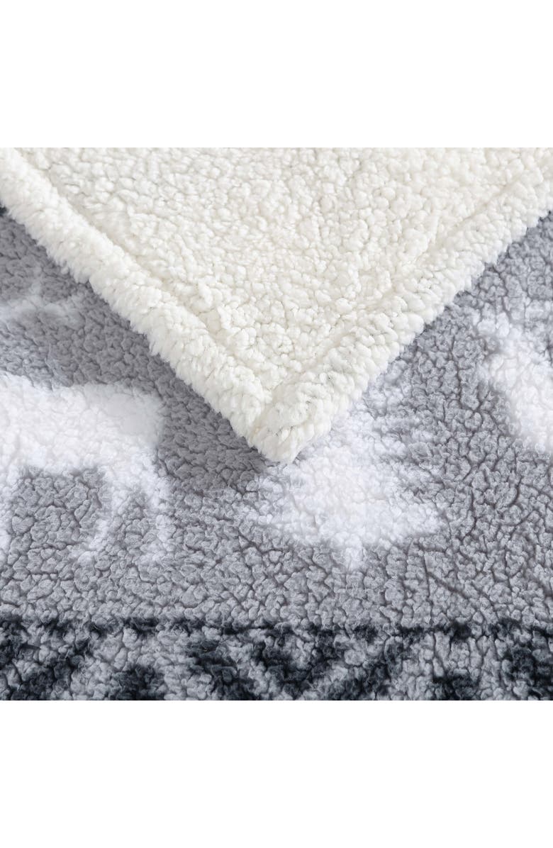 Eddie Bauer Woodland Fair Isle Plush Plaid Faux Shearling Throw Blanket ...