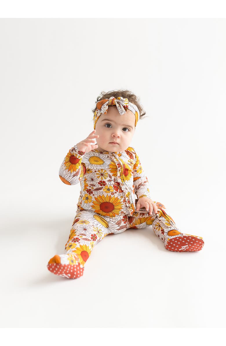 Posh Peanut Goldie Floral Ruffle Fitted One-Piece Pajamas | Nordstrom